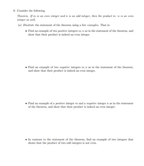 Solved Consider The Following Theorem If M Is An Even Chegg