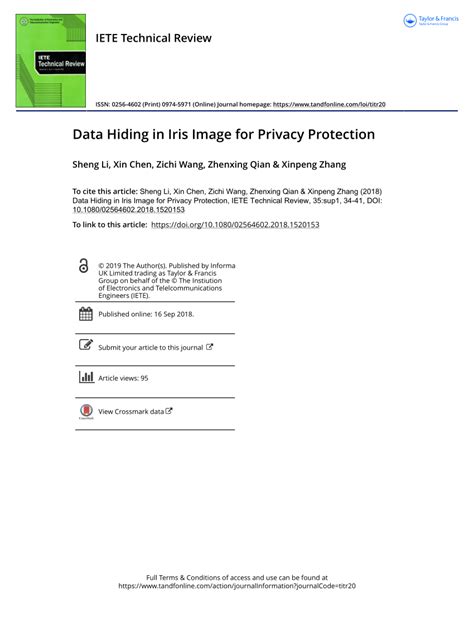 Pdf Data Hiding In Iris Image For Privacy Protection