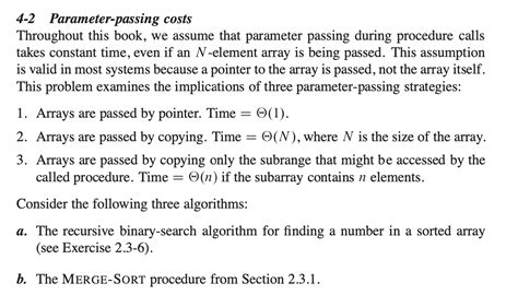 Solved 4 2 Parameter Passing Costs Throughout This Book We