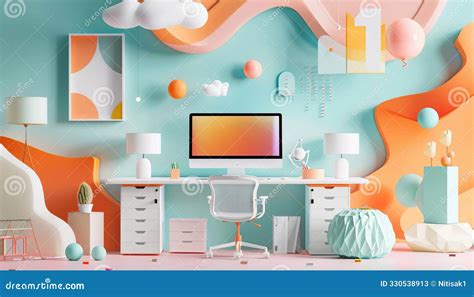 3d Model Abstract Art Of Innovative Abstract Workstation Ecosystem