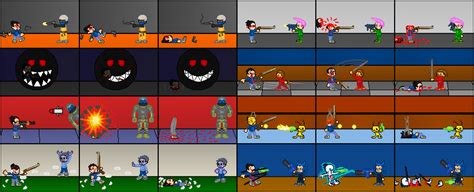 Game Over Picos Cousin 1 And 2 All Boss Sprite Remake Expect Damien Human Form By Crowsar On