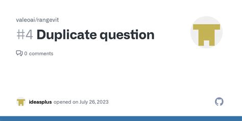Duplicate Question Issue 4 Valeoai Rangevit GitHub