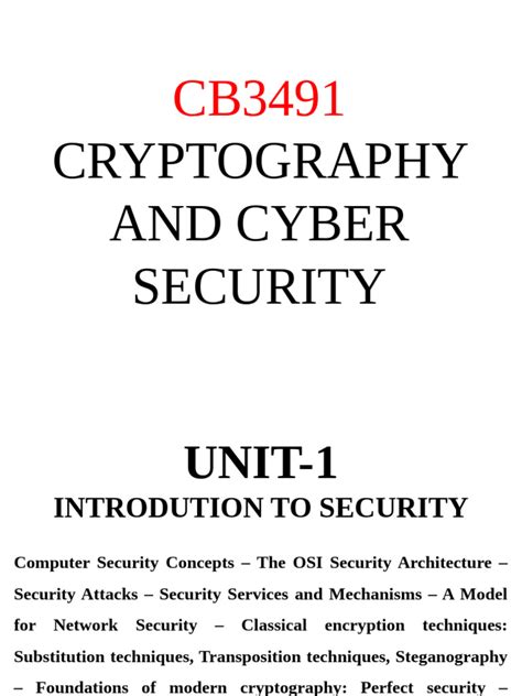 Ccs Unit1 Pdf Cryptanalysis Cryptography