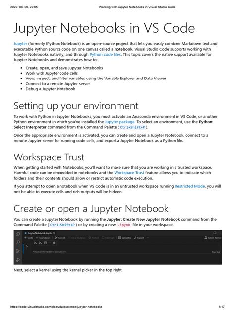 Working With Jupyter Notebooks In Visual Studio Code Pdf