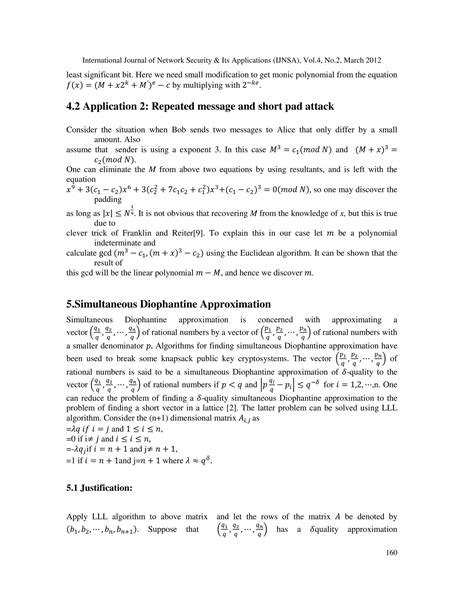 Lattice Based Tools In Cryptanalysis For Public Key Cryptography Pdf