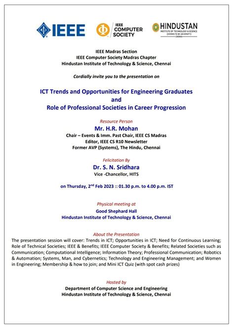 An Ieee And Ieee Cs Outreach And Awareness Pgm On Ict Trends And Opportunities For Engineering