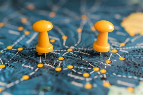 Innovative Ai Mapping Dual Pins Show Future Logistics Hub With Advanced Gps And Delivery