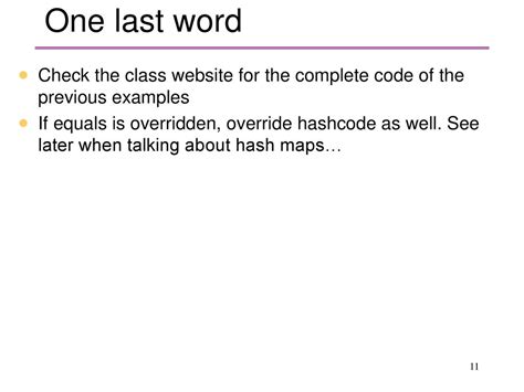 Overriding Methods From The Object Class Equals Tostring Ppt Download