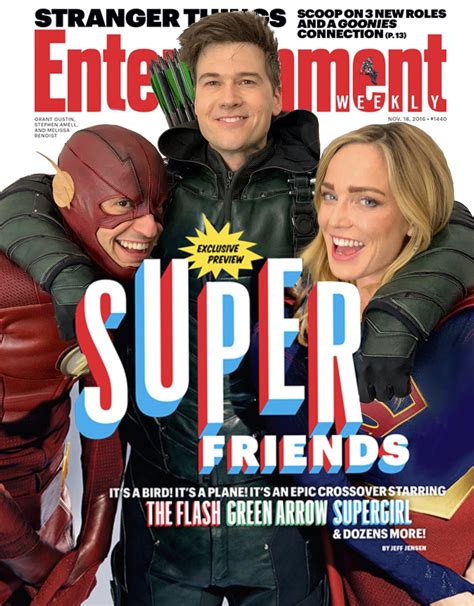 Actor Fluff Green Arrow Flash And Supergirl On Cover Of