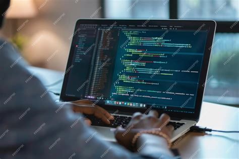 Software Developer Coding On Laptop With Realtime Feedback In Modern