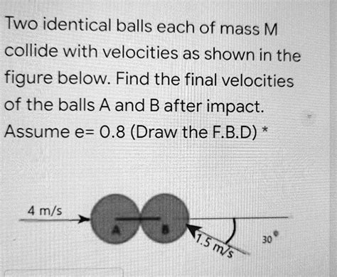 solved two identical balls each of mass m collide with velocities as