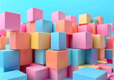 Abstract Colorful Cubes Background Premium Ai Generated Image