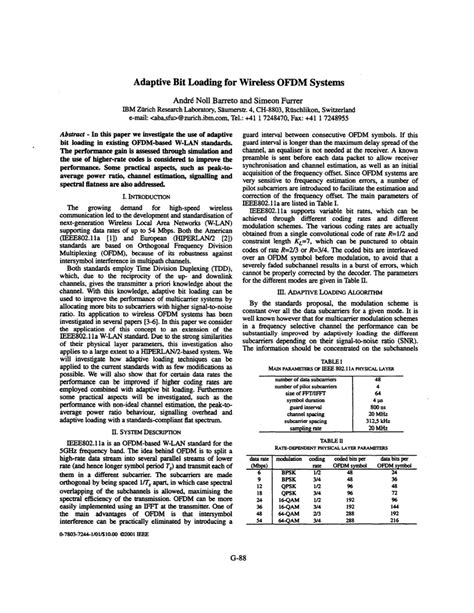 Pdf Adaptive Bit Loading For Wireless Ofdm Systems