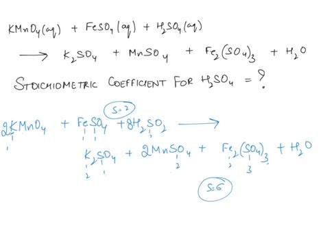 Solved What Is The Stoichiometric Coefficient For H2so4 When The Following Equation Is Balanced