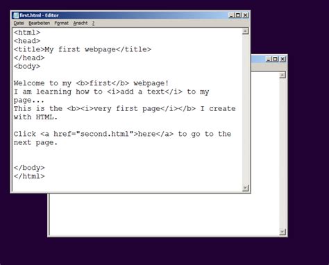 My First Webpage How To Make A Link To Another Page HubPages