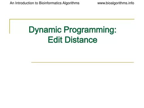 Ppt Dynamic Programming Edit Distance Powerpoint Presentation Free