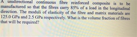 Solved A Unidirectional Continuous Fibre Reinforced