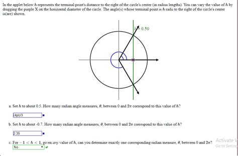 solved in the applet below h represents the terminal point distance to