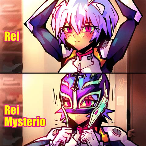Ayanami Rei And Rey Mysterio Jr Neon Genesis Evangelion And 1 More