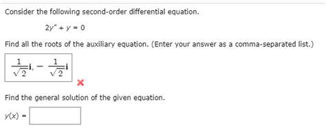 Solved Consider The Following Second Order Differential