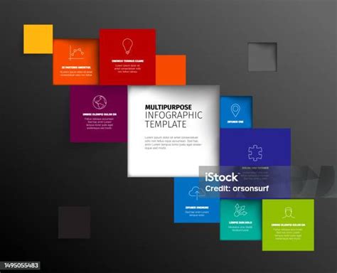 벡터 어두운 대각선 사각형으로 만든 미니멀리스트 다채로운 인포그래픽 템플릿 0명에 대한 스톡 벡터 아트 및 기타 이미지 0명 검은색 계획 Istock