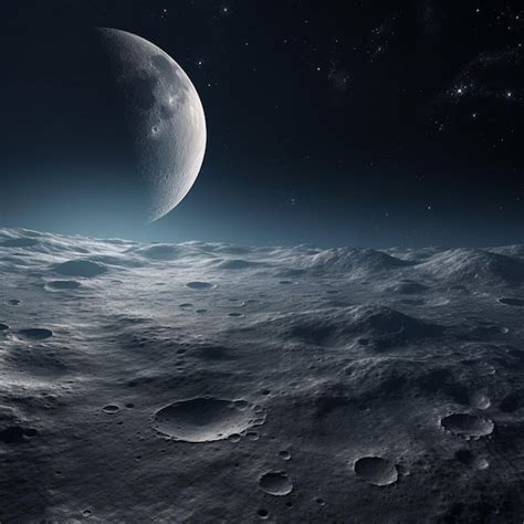 Premium Ai Image Moon And Luner Surface