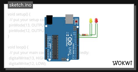 2 LED FLIP FLOP Wokwi ESP32 STM32 Arduino Simulator