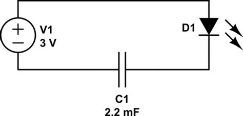 Batteries Inserting Capacitor Into CIrcuit Causes LED To Fade Why Electrical Engineering