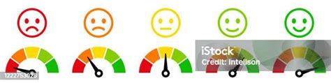 속도계 타코미터 아이콘 색 속도계 세트입니다 적색에서 녹색 성능 측정으로 확장합니다 감정평가 만족도 개념 스톡 벡터 기압계에 대한 스톡 벡터 아트 및 기타 이미지 Istock