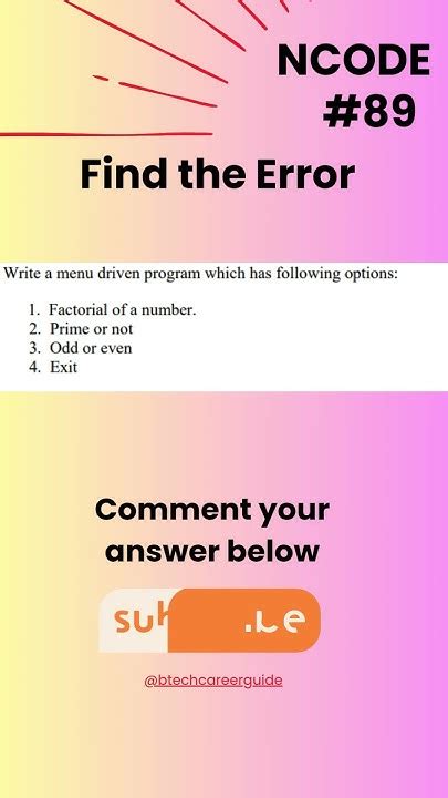 Ncode 89 Find The Output Comment Your Answer Below Coding