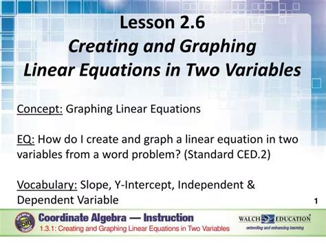 PPT Creating And Graphing Linear Equations In Two Variables PowerPoint Presentation