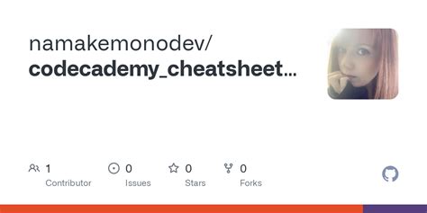 GitHub Namakemonodev Codecademy Cheatsheet Project