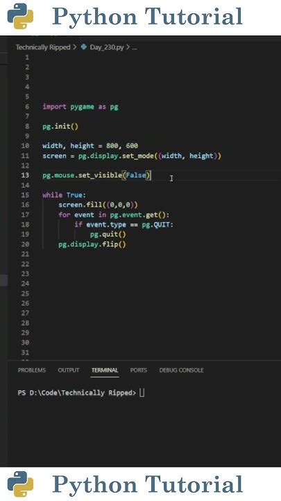 Removing The Players Cursormouse In Pygame Python Tutorial Youtube