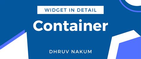 Widget In Detail Container DEV Community