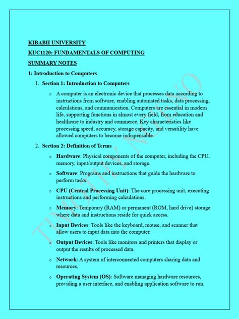 Fundamentals Of Computing Pdf Computer Data Storage Computer Hardware