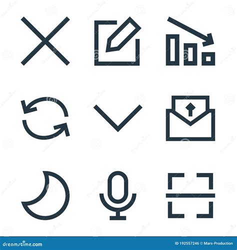 User Interface Line Icons Linear Set Stock Vector Illustration Of Write Button 192557246