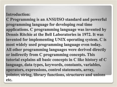 ppt programming in c powerpoint presentation free download id 8846159