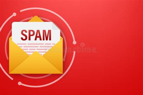 No Spam Spam Email Warning Concept Of Virus Piracy Hacking And Security Envelope With Spam