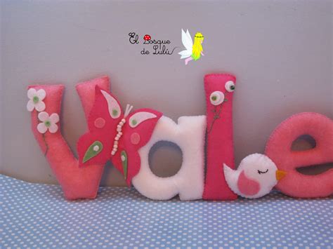 El Bosque De Lul Nombre Decorativo En Fieltro Para Valentina