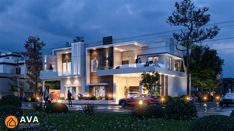 Archviz Atelier Modern House Night View Facebook