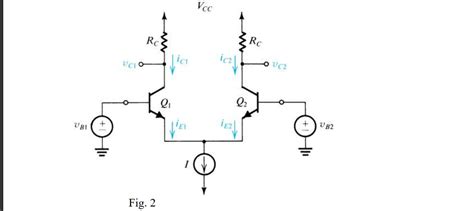 Solved A BJT differential pair Fig has Rc kΩ and Chegg com