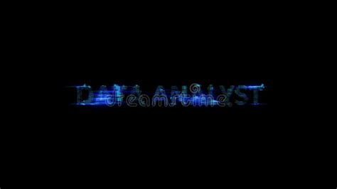 Cybernetic Electrical Light Shining Text Data Analyst In Glitch Style Isolated Object 3d