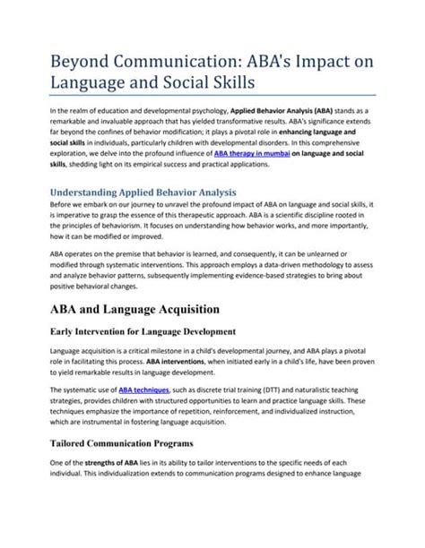 How Does Aba Workpdf