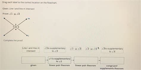 solved drag each label to the correct location on the flowchart given line i and line m
