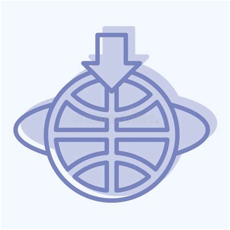 Icon Geostationary Orbit Related To Satellite Symbol Two Tone Style Simple Design Editable