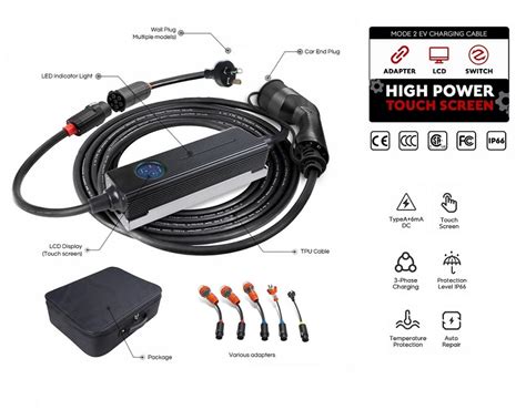Kwik Portable Type Charger W Adaptable Tails Kw Evse Australia