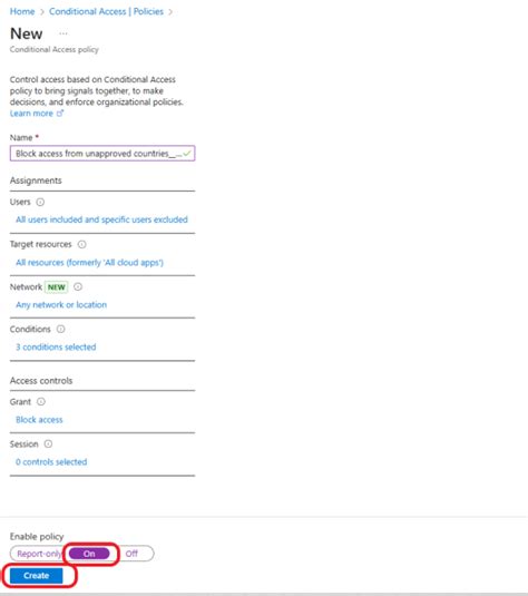 How To Configure An Access Control Policy To Block Access From Unauthorized Locations For Office
