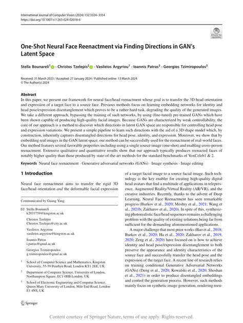 Pdf One Shot Neural Face Reenactment Via Finding Directions In Gans Latent Space