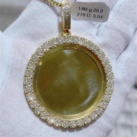 Custom Vvs Memory Pendant 14k Solid Gold Iced Out Lab Diamond Photo