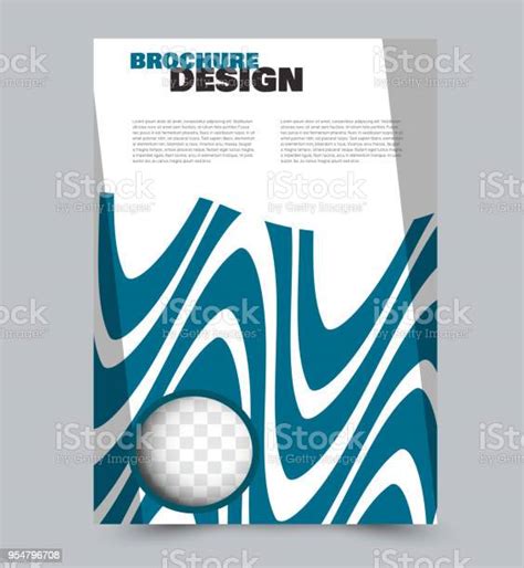 비즈니스 전단지 서식 파일 A4 크기입니다 브로셔 디자인입니다 연례 보고서 커버입니다 벡터 일러스트입니다 블루 색상입니다 0명에 대한 스톡 벡터 아트 및 기타 이미지